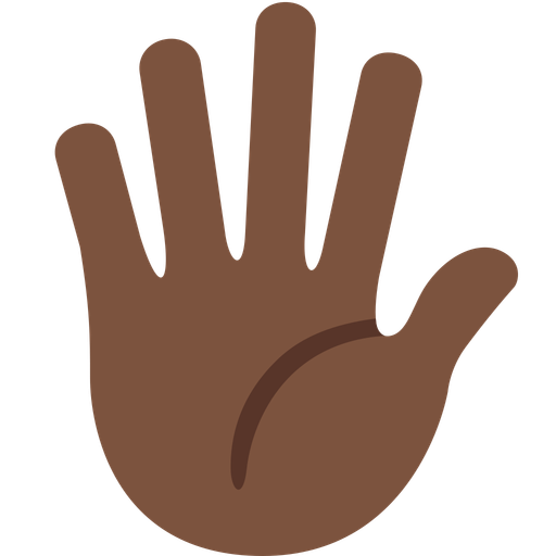 Hand With Fingers Splayed Dark Skin Tone Emoji - Download PNG and Copy ...